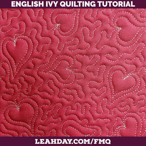 Free Motion Quilting Hearts - English Ivy Tutorial on Two Machines ...