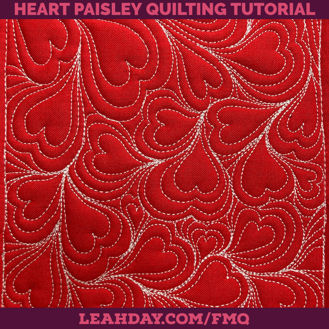 I Love Free Motion Quilting! Heart Paisley Quilting Tutorial – LeahDay.com