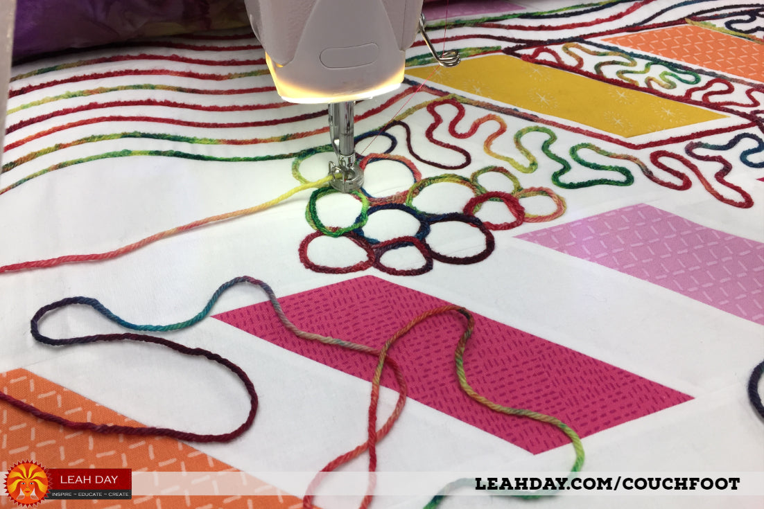 More Fun with Free Motion Couching – LeahDay.com